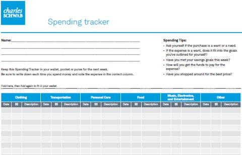 Schwab MoneyWise | Spending Tracker